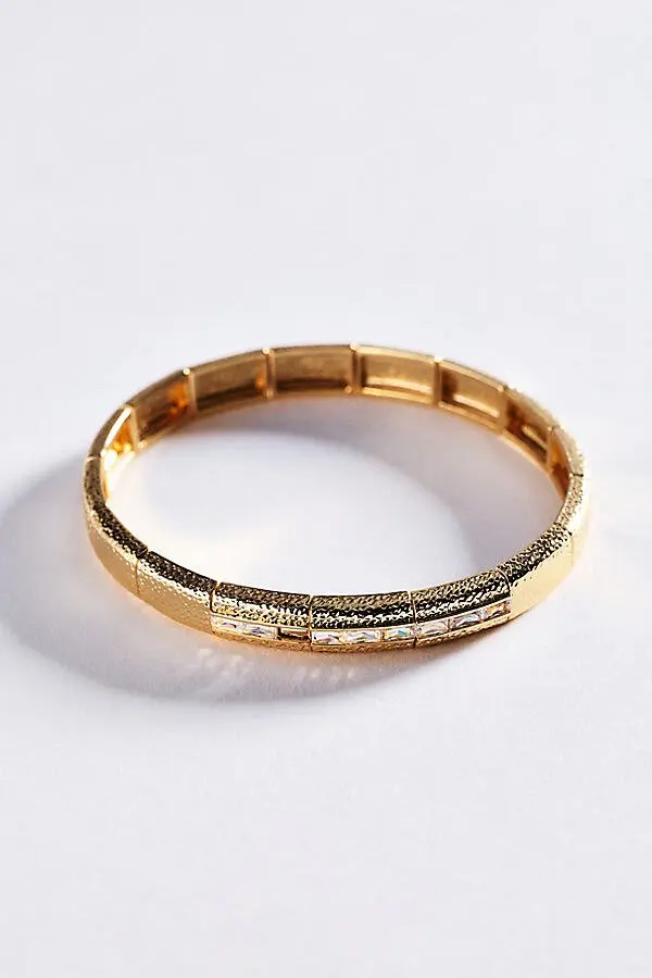 Anthropologie Textured Crystal Bracelet - Thin Crystal