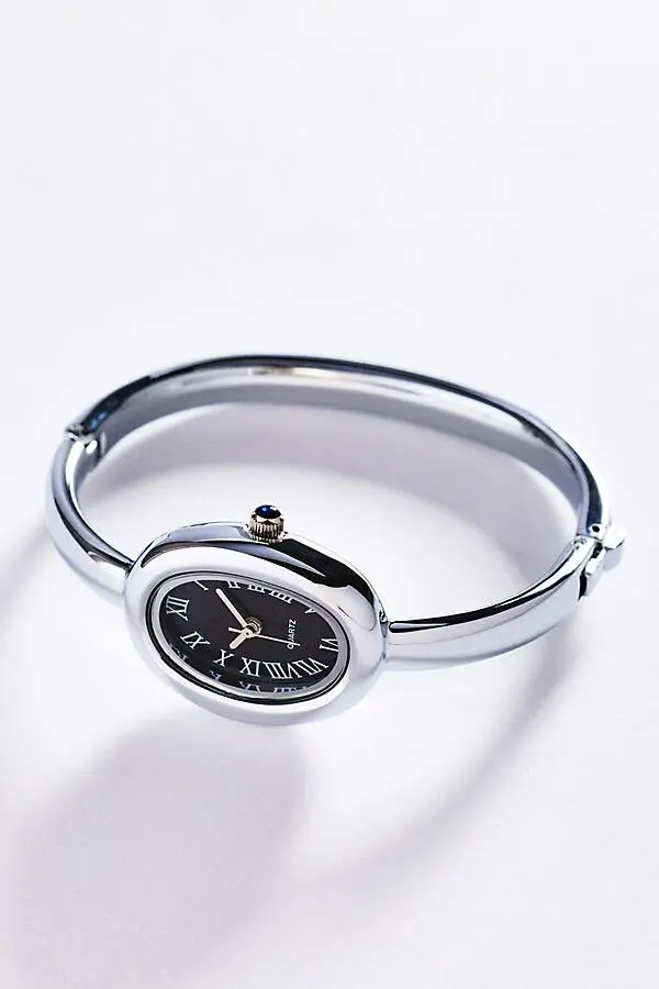 Anthropologie Hinged Cuff Watch - Silver