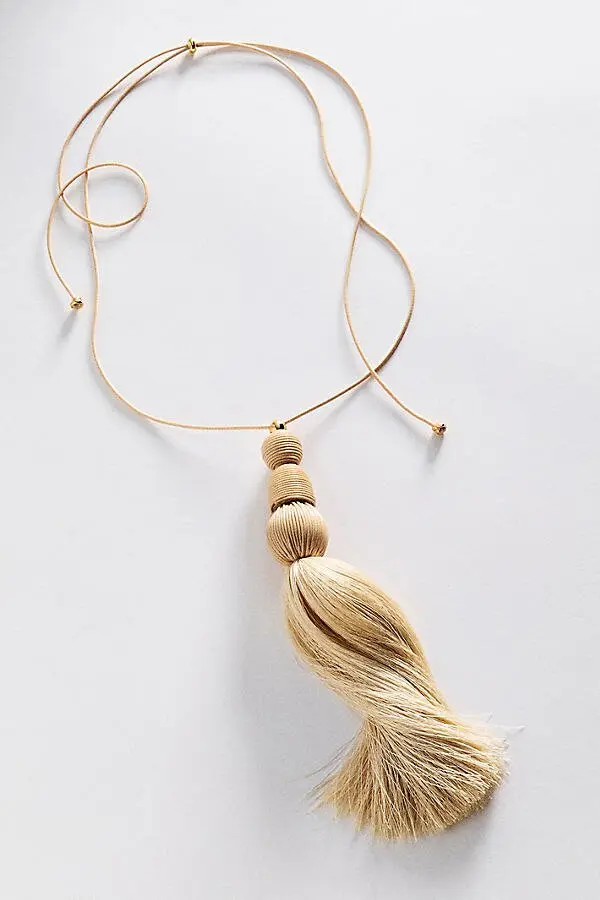 Anthropologie Large Tassel Pendant Necklace
