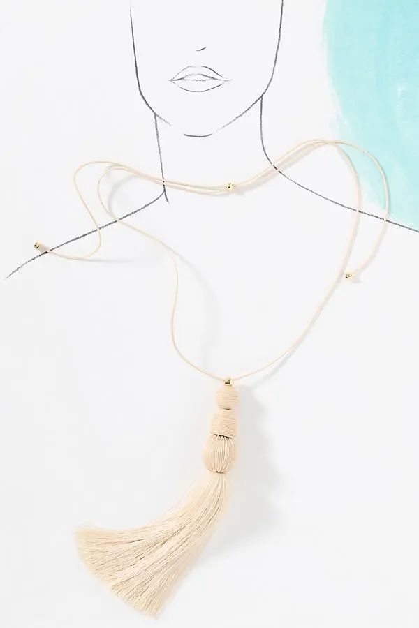 Anthropologie Large Tassel Pendant Necklace