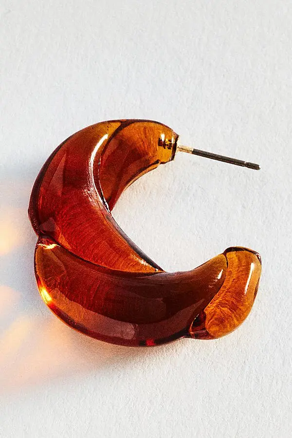 Anthropologie Molded Glass Hoop Earrings