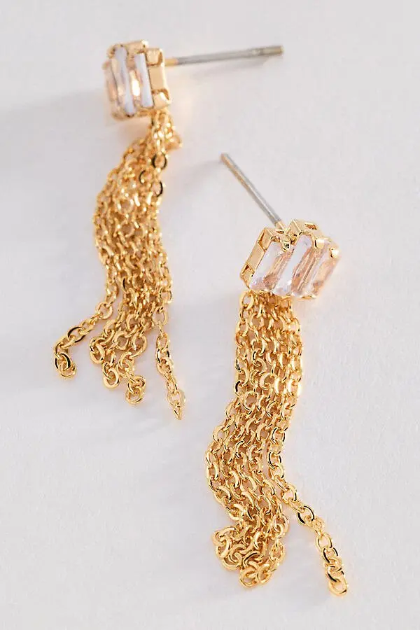 Anthropologie Crystal & Frge Post Earrgs - Gold