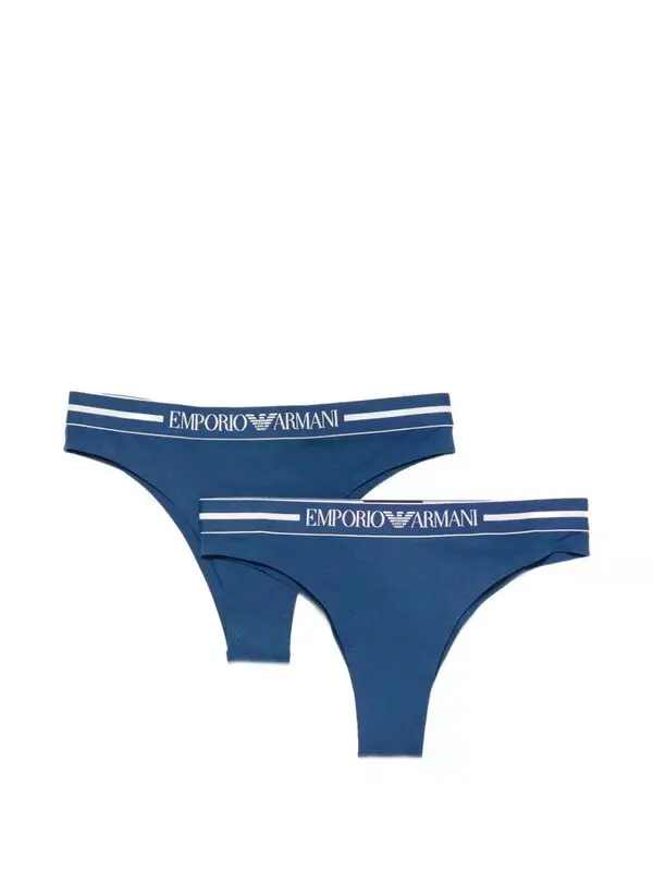 Emporio Armani Logo-waistband Briefs - Blue