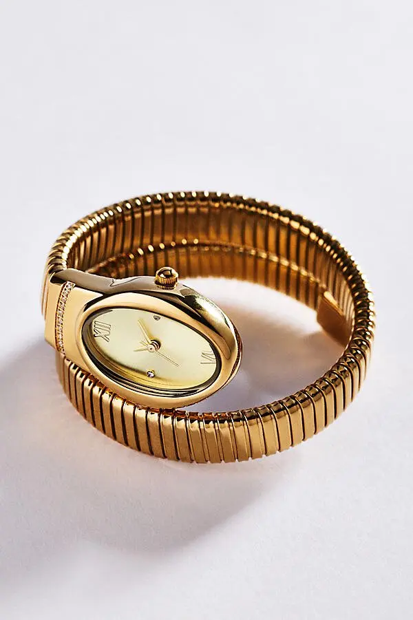 Anthropologie Stretch Wrap Watch - Gold