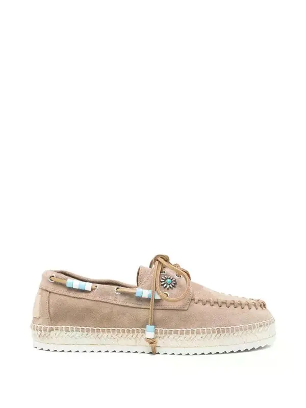 LAGOA Nautico Beaded Suede Boat Shoes - Neutrals