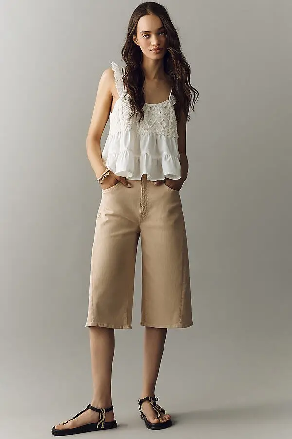 MOTHER Whole Lot Twist Zip High-rise Barrel Jeans - Almond Buff