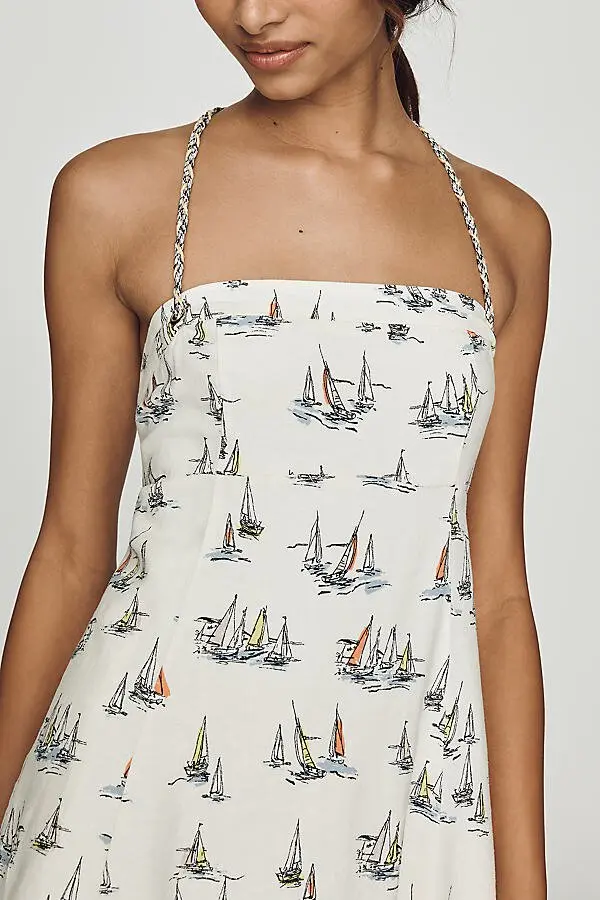 Maeve Linen Blend Mini Dress
