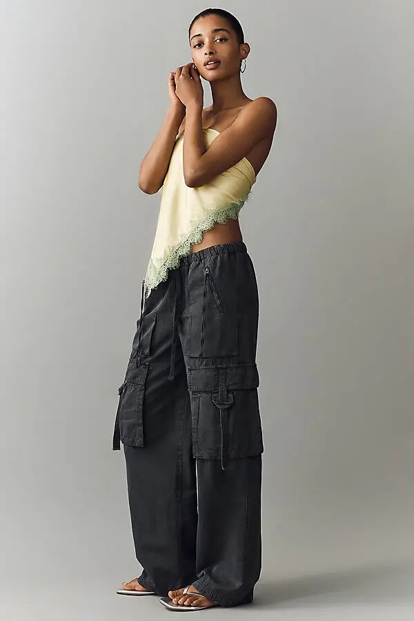 Citizens Of Humanity Andira Cargo Pants In Cotton-linen - Charcoal