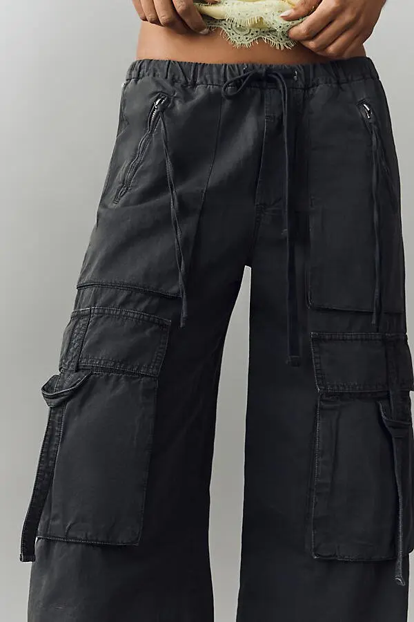 Citizens Of Humanity Andira Cargo Pants In Cotton-linen - Charcoal