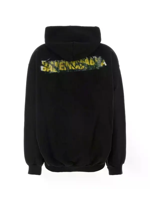 Balenciaga Cocoon Logo-print Zip-up Hoodie