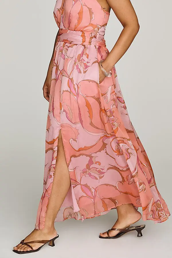 Anthropologie Maeve Cutout Halter Maxi Dress