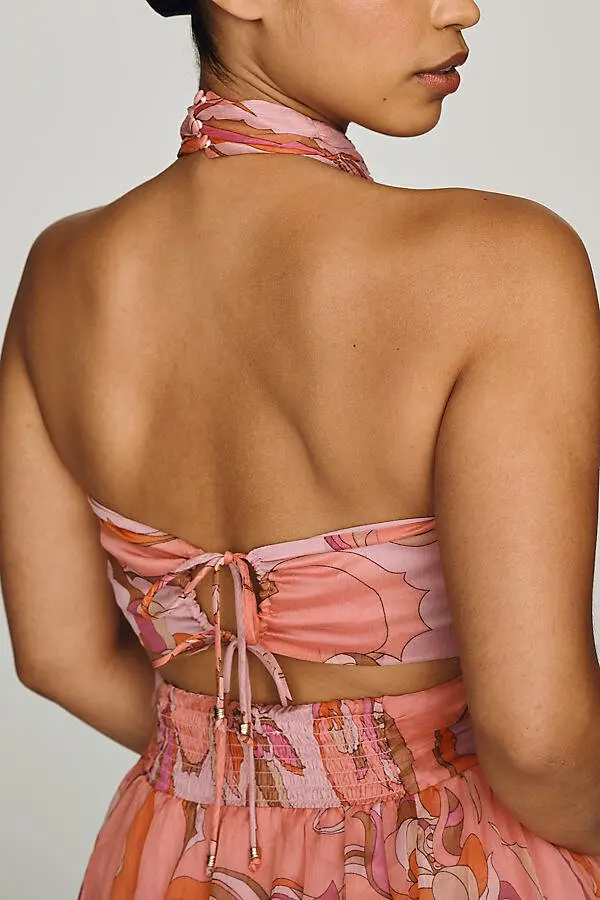 Anthropologie Maeve Cutout Halter Maxi Dress