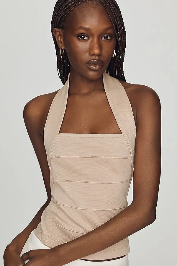 Anthropologie Ponte Bandage Halter Top - Camel
