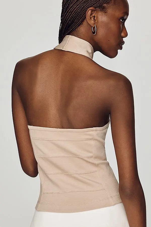Anthropologie Ponte Bandage Halter Top - Camel