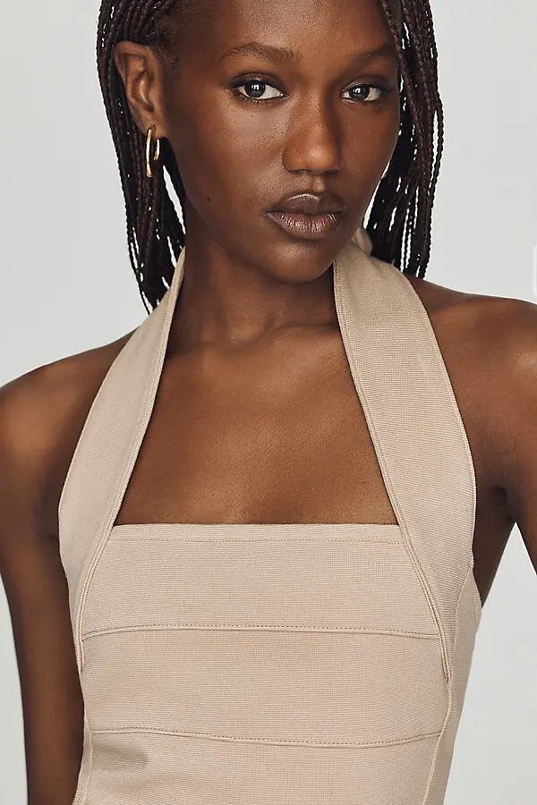 Anthropologie Ponte Bandage Halter Top - Camel