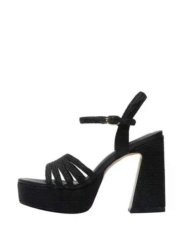 EMANUELLE VEE Emmanuelle Vee Multi-strap Platform Sandals - Black