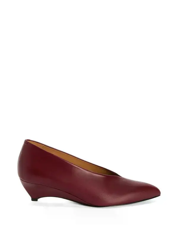 JIL SANDER Pointed-toe Leather Pumps - Red