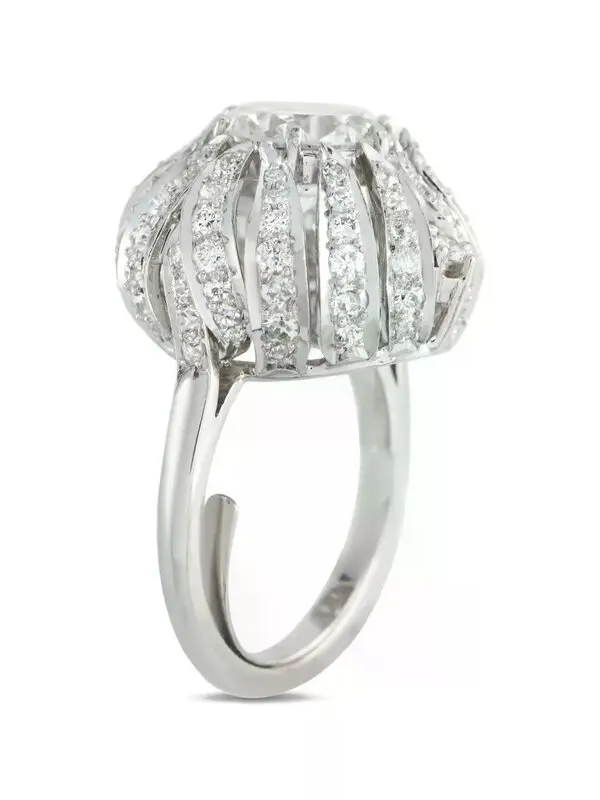 LB EXCLUSIVE Platinum Diamond Domed Ring