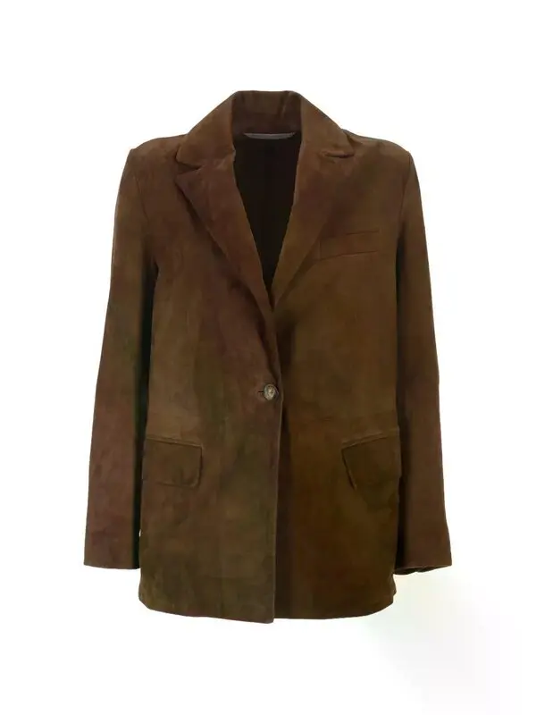 THE JACKIE LEATHERS Suede Notch-lapel Jacket