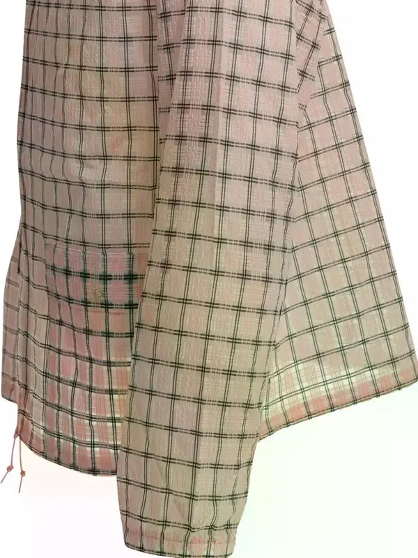 BEAMS Check-pattern Hooded Coat