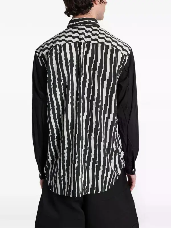 Comme Des Garçons Wave-print Panelled Shirt