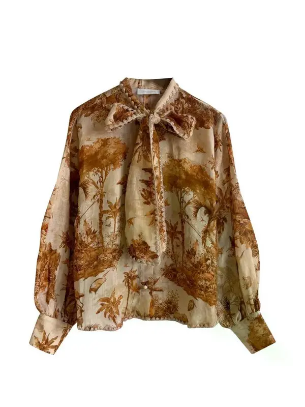 Zimmermann Safari Print Blouse - Brown