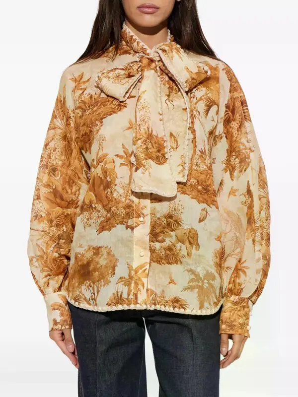 Zimmermann Safari Print Blouse - Brown