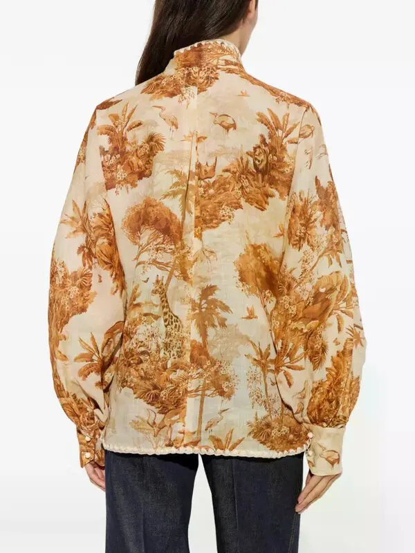 Zimmermann Safari Print Blouse - Brown
