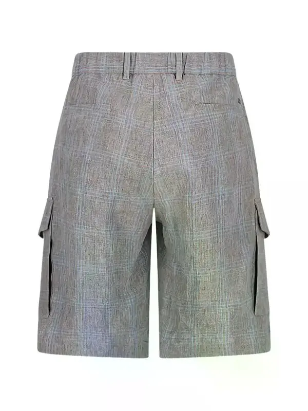Herno Plaid Pattern Cargo Shorts - Grey