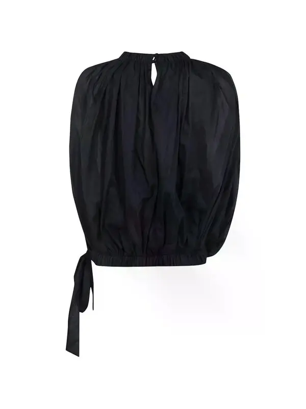 SEMICOUTURE Gathered Sleeveless High Neck Blouse