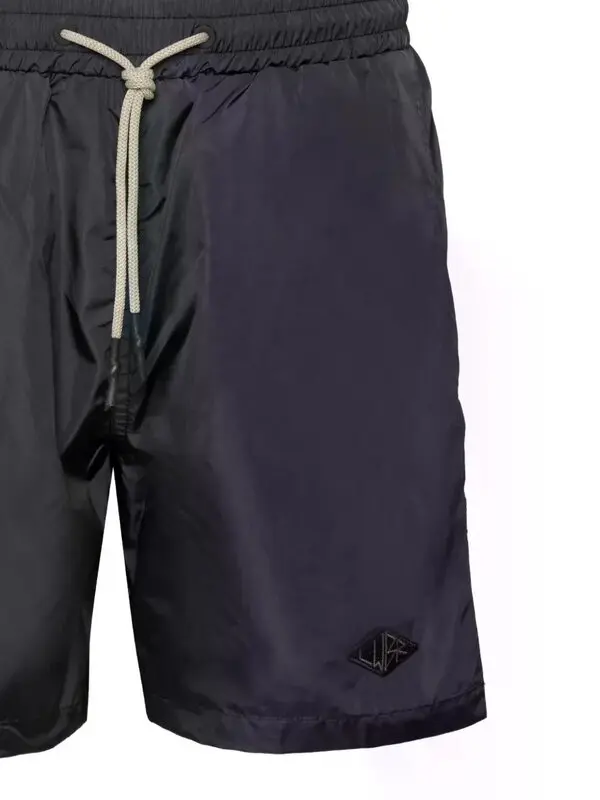 LOW BRAND Logo Patch Drawstring Swim Shorts