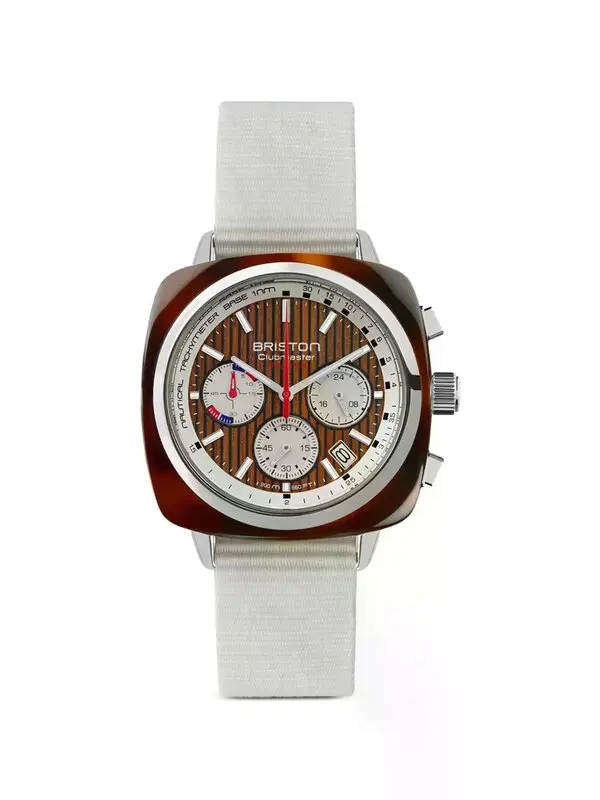 BRISTON Clubmaster Regatta 42mm Chronograph Watch - Brown