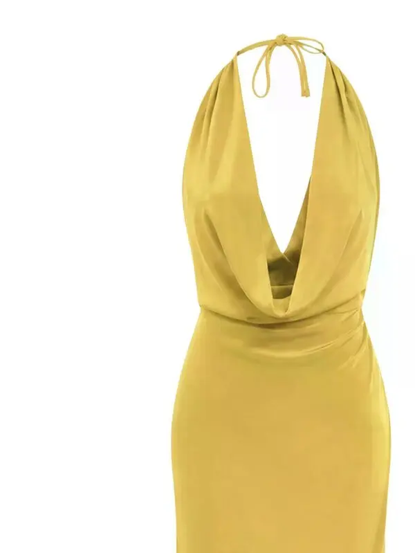 ACTUALEE Cowl Neck Maxi Dress