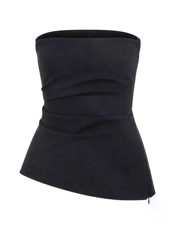 JBQ Strapless Gathered Top - Black