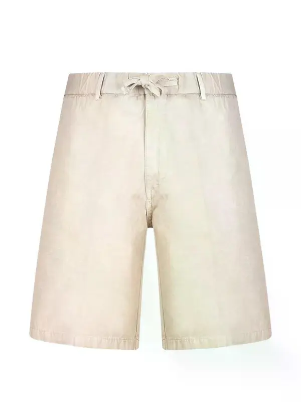 BRIGLIA 1949 Beige Slub Texture Drawstring Waist Shorts