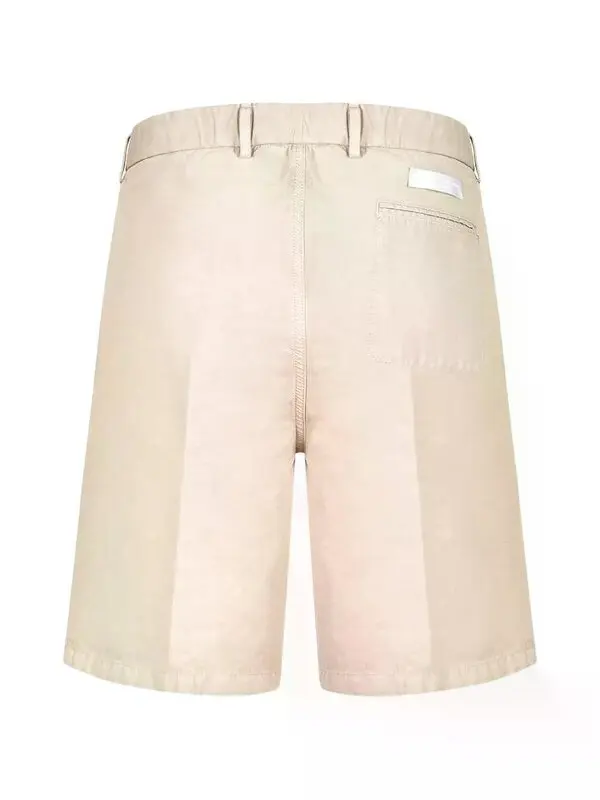 BRIGLIA 1949 Beige Slub Texture Drawstring Waist Shorts