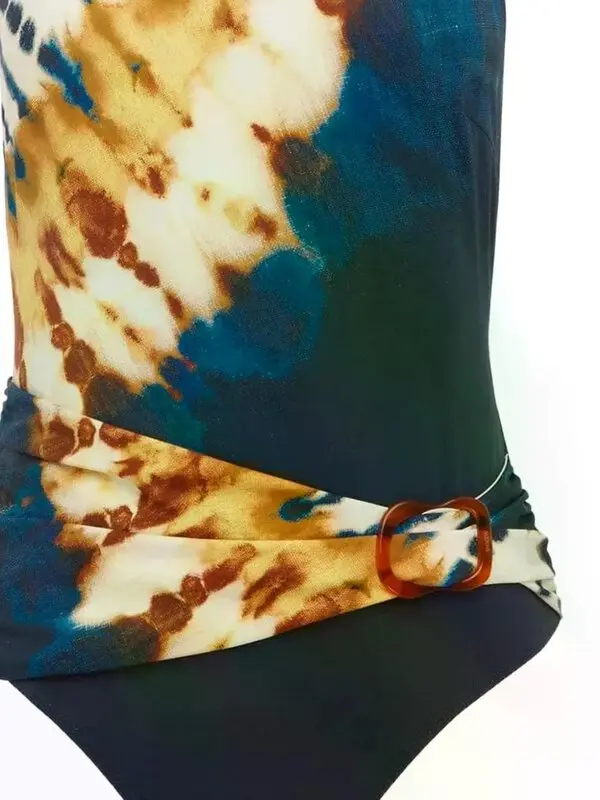 ALEMAIS Martine Tie-dye Halterneck Swimsuit - Blue