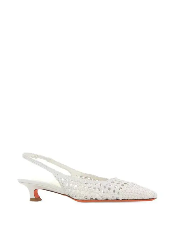 Santoni Woven Slingback Pumps