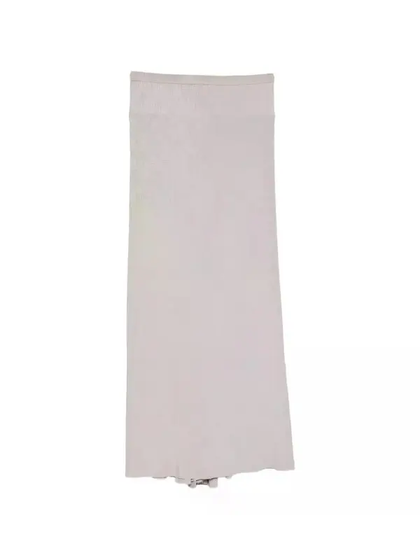 Rick Owens Calf Bias Ribbed-knit Maxi Skirt - Grey