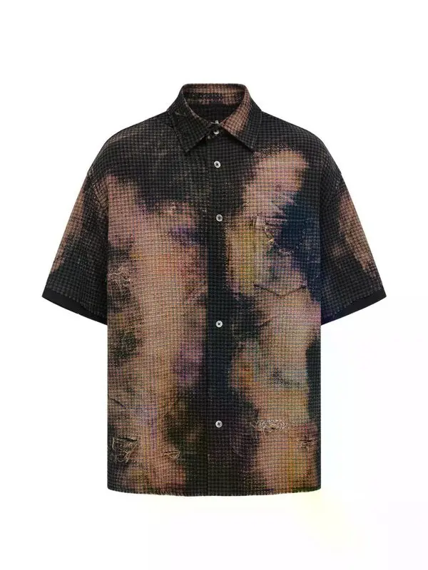 FENG CHEN WANG Decayed Check Shirt - Black