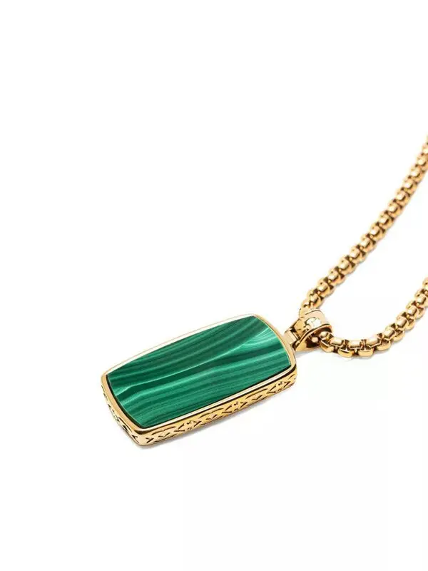 NIALAYA JEWELRY Malachite Dog Tag Necklace