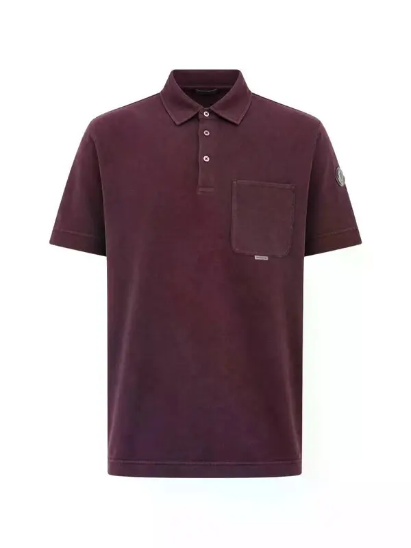 Moncler Logo-patch Chest-pocket Polo Shirt - Brown