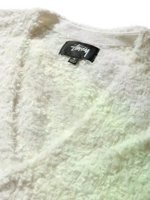 StÜssy Bouclé-knit Cardigan - White