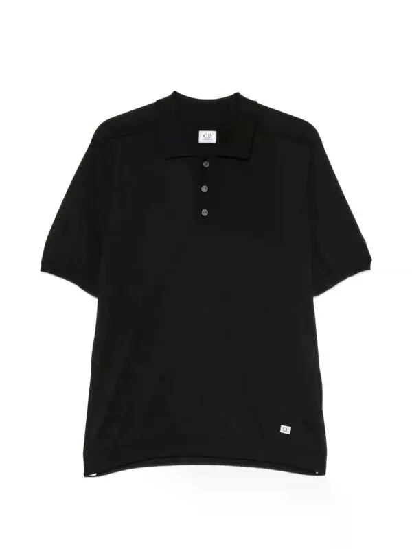 C.P. COMPANY Boston Logo-patch Knitted Polo Shirt