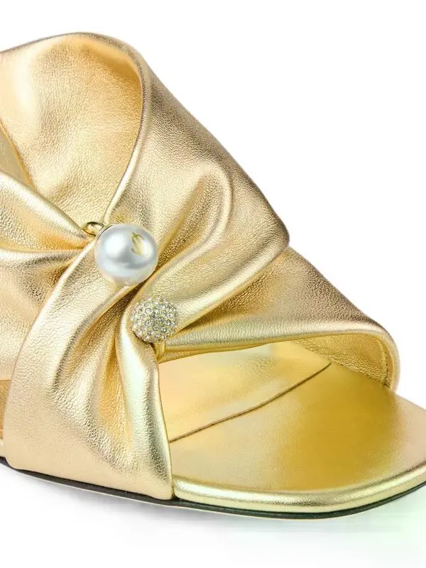 JIMMY CHOO Rafi 85 Metallic Nappa Leather Sandals