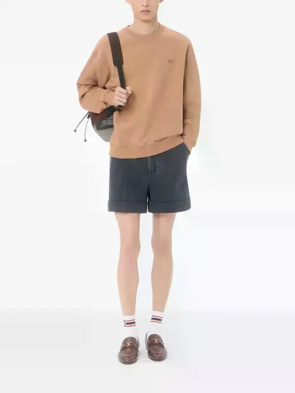 Valentino Garavani Vlogo Embroidered Cotton Sweatshirt