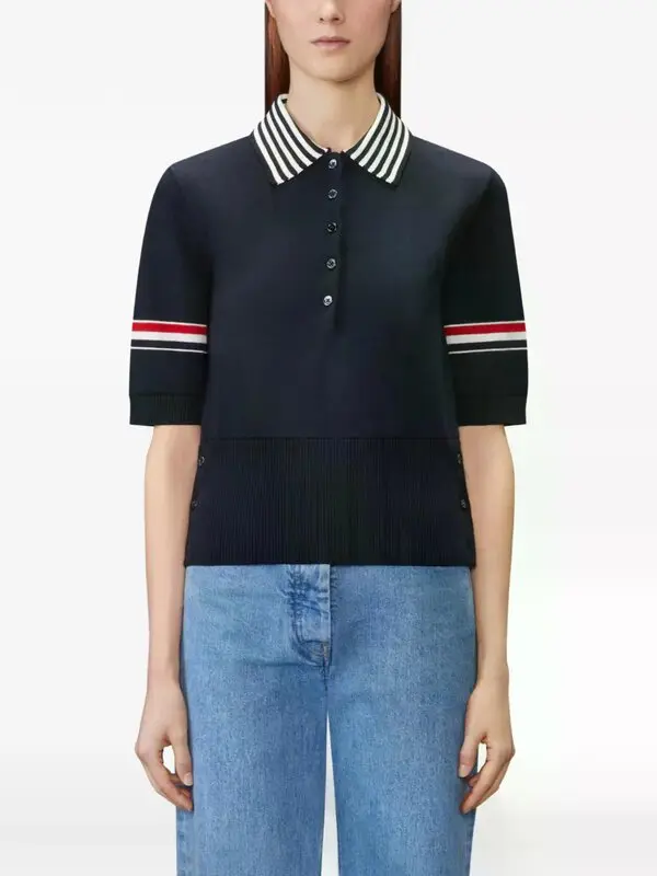 Thom Browne Rwb Stripe Lobster-jacquard Polo Shirt