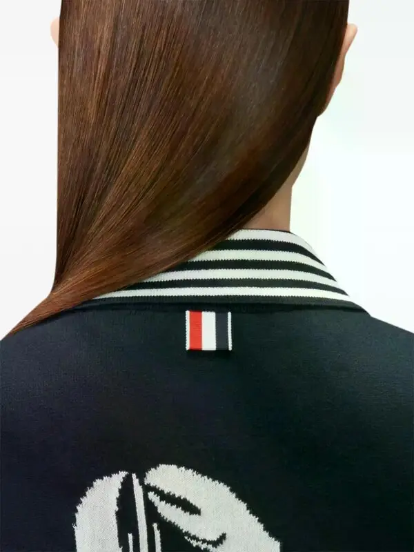 Thom Browne Rwb Stripe Lobster-jacquard Polo Shirt