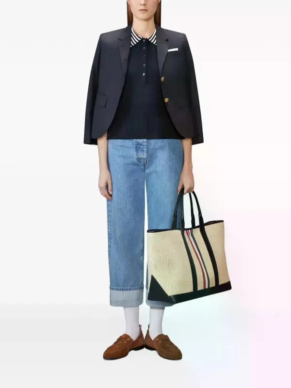 Thom Browne Rwb Stripe Lobster-jacquard Polo Shirt