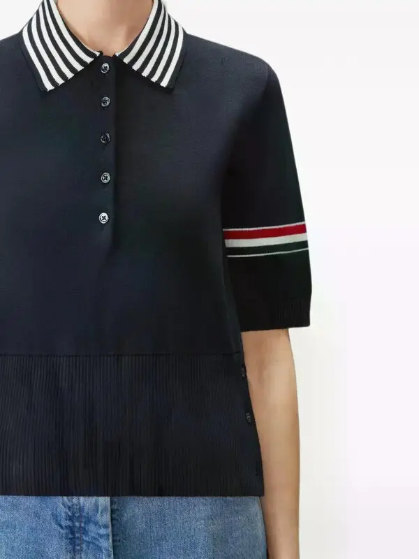 Thom Browne Rwb Stripe Lobster-jacquard Polo Shirt